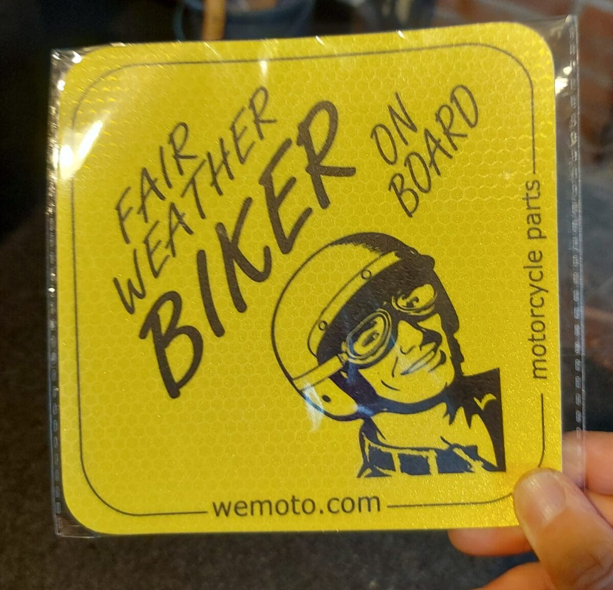 Recommended: Wemoto 'Fair Weather Biker' sticker | Back Street Heroes ...